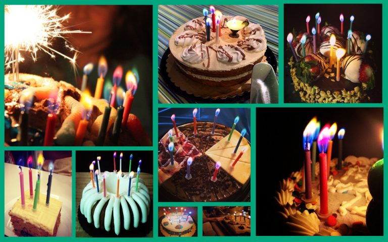 Amazing Colorflame Multicolor Happy Birthday Candles And Holders-12 ...