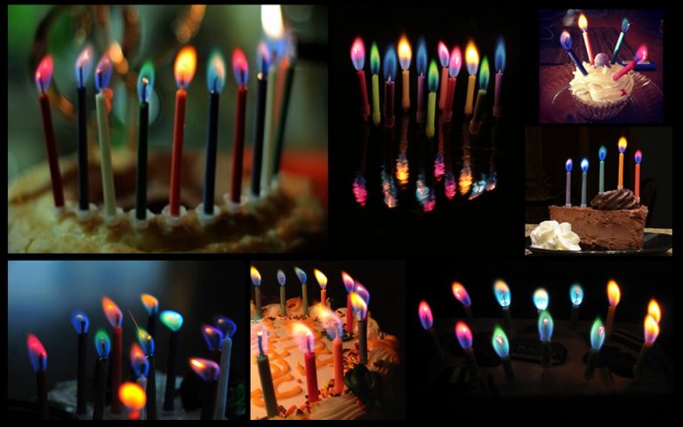 Amazing Colorflame Multicolor Happy Birthday Candles And Holders-12 ...