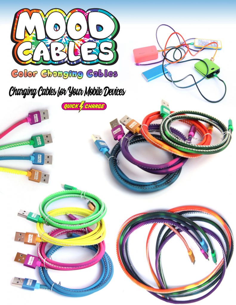 Mood Cables Color-Changing USB-USBC Charge and Sync Cable-Gold Tips ...